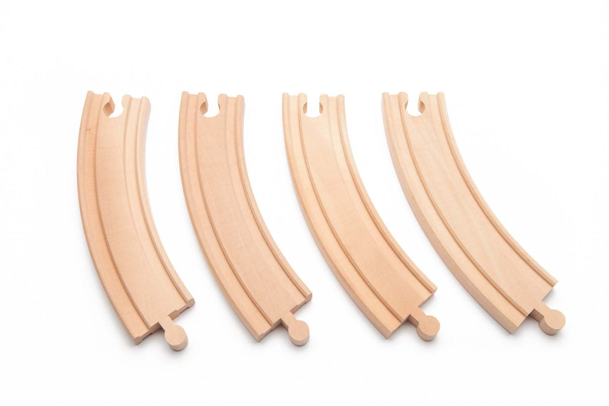 6 Inch Curved Wooden Track - 4 Pieces – WoodenTracks