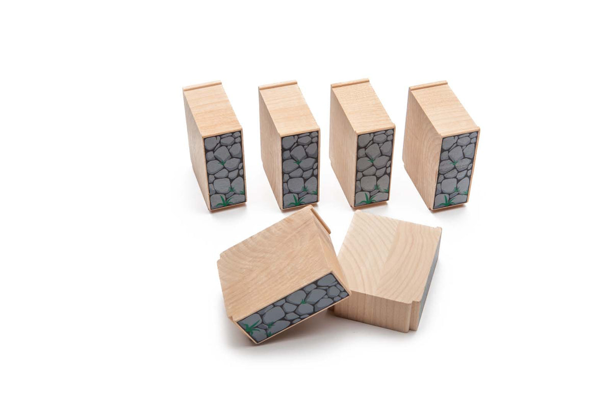 6 Pieces of Wooden Train Support Blocks – WoodenTracks