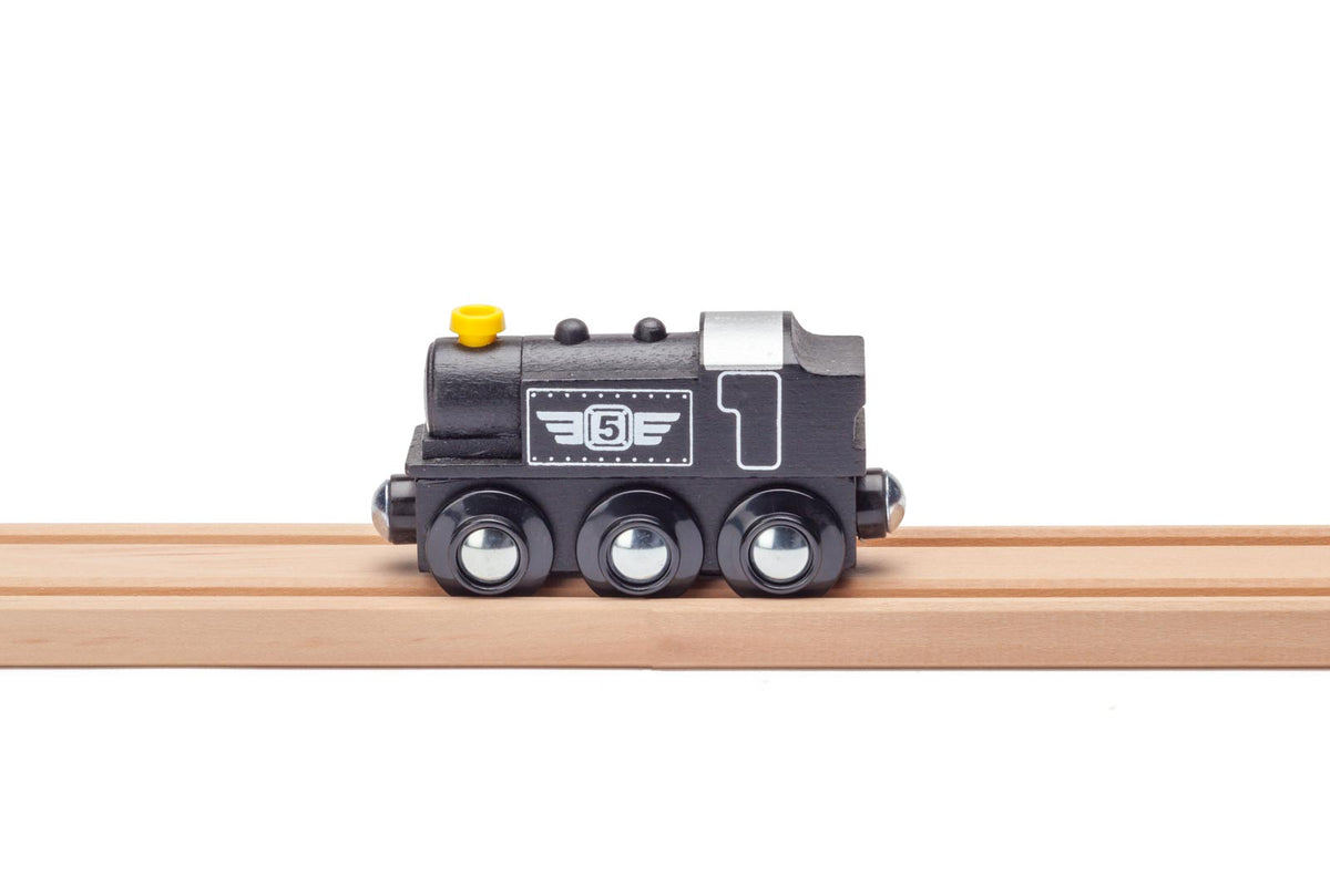 Black Wooden Steam Locomotive #5 – WoodenTracks