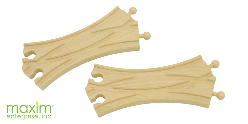 2 Pieces of Wooden Curved Crossing Track – WoodenTracks