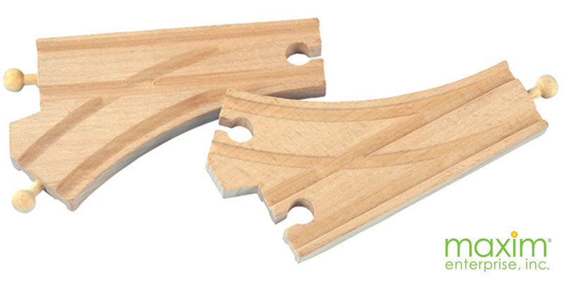 2 Pieces of Curved Wooden Switch Track – WoodenTracks