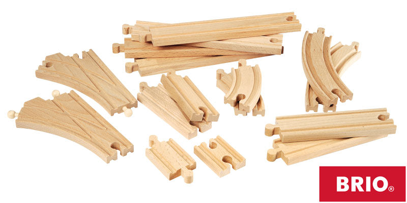 16 Piece Wooden Track Expansion Pack – WoodenTracks